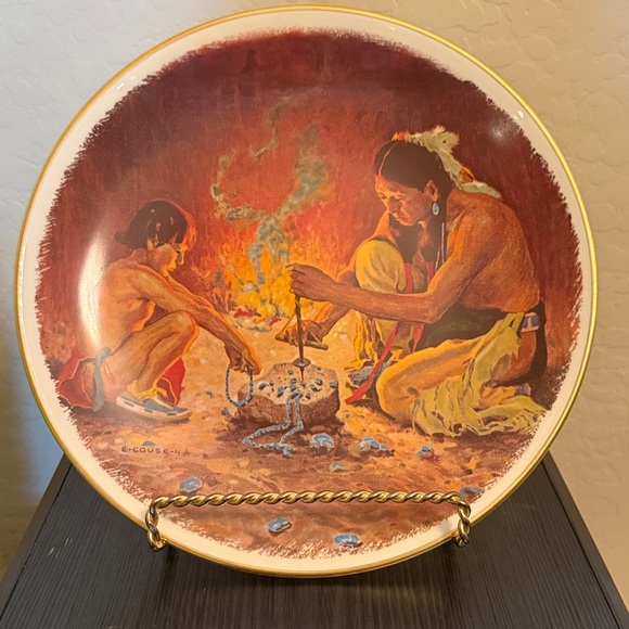 Art | Decorative Plate With Native American Art | Poshmark